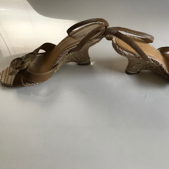 FIONI Clothing | Shoes | Fioni Strappy Wedge Sandal With Burlap Flower ...